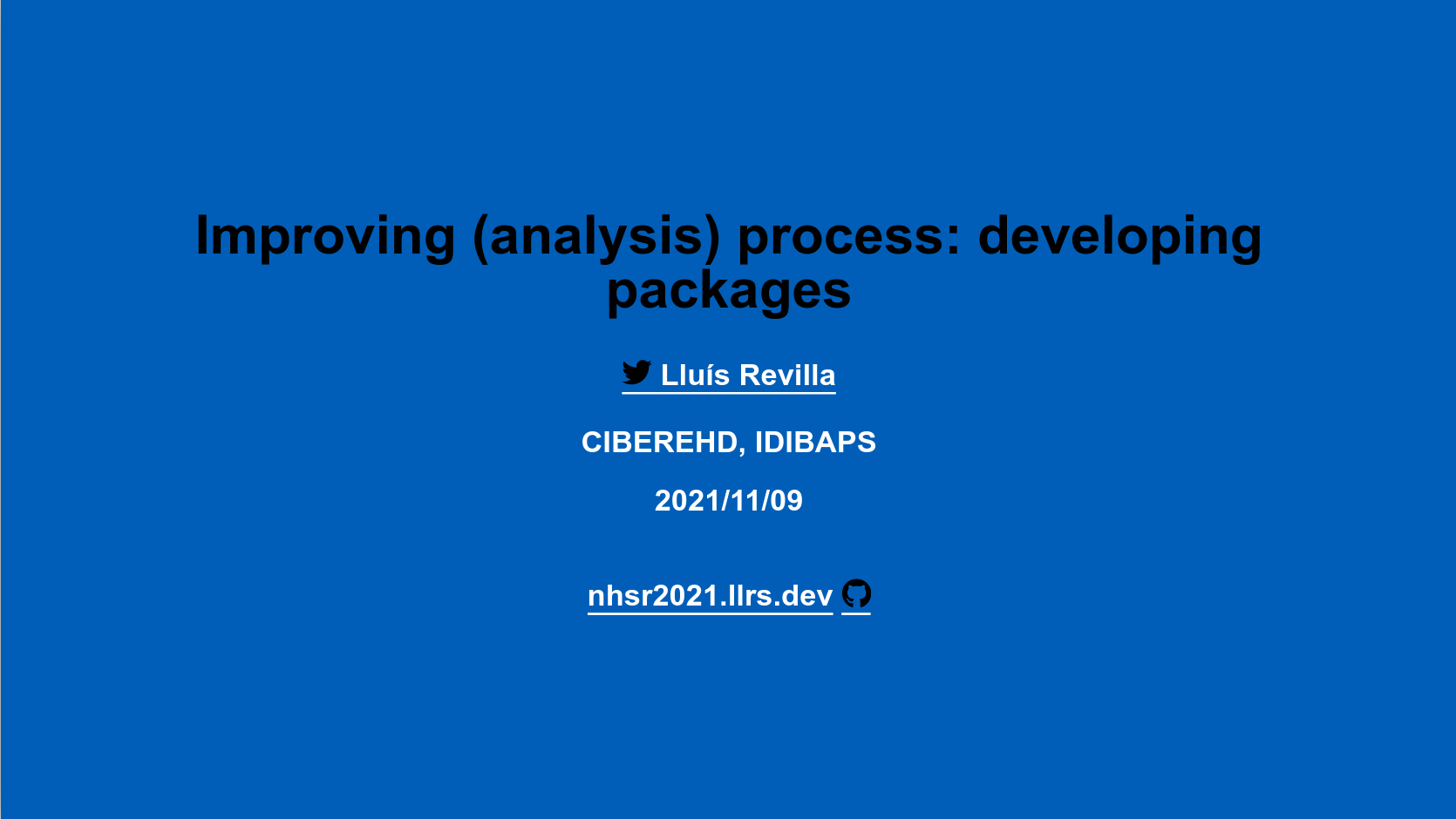 Improving (analysis) process: developing packages